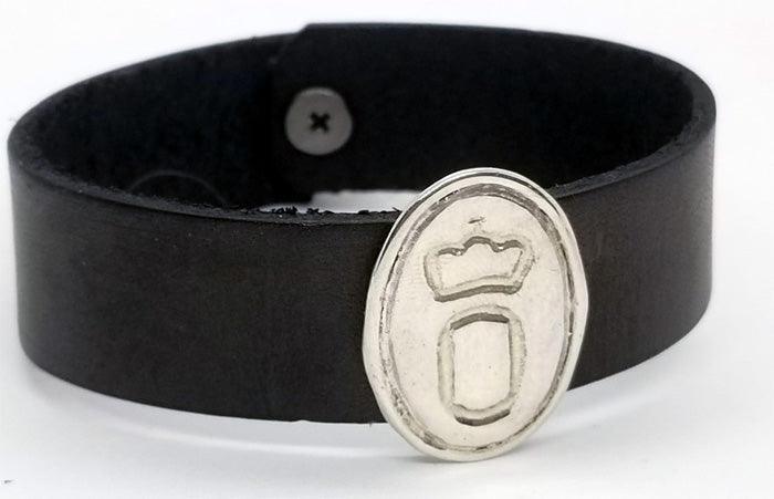 Shop Breed Logo Slide on Leather Cuff Bracelet Online – Tempi Design Studio